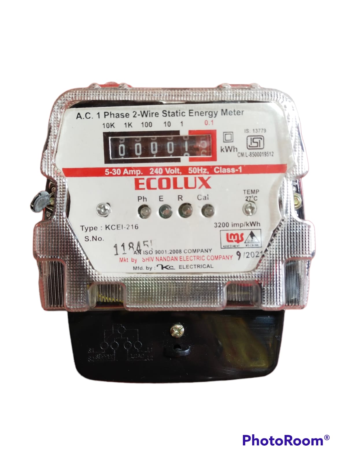 Ecolux Single Phase SUB Meter 1 Phase Analog ElectricityMeter Pack of 1 ...